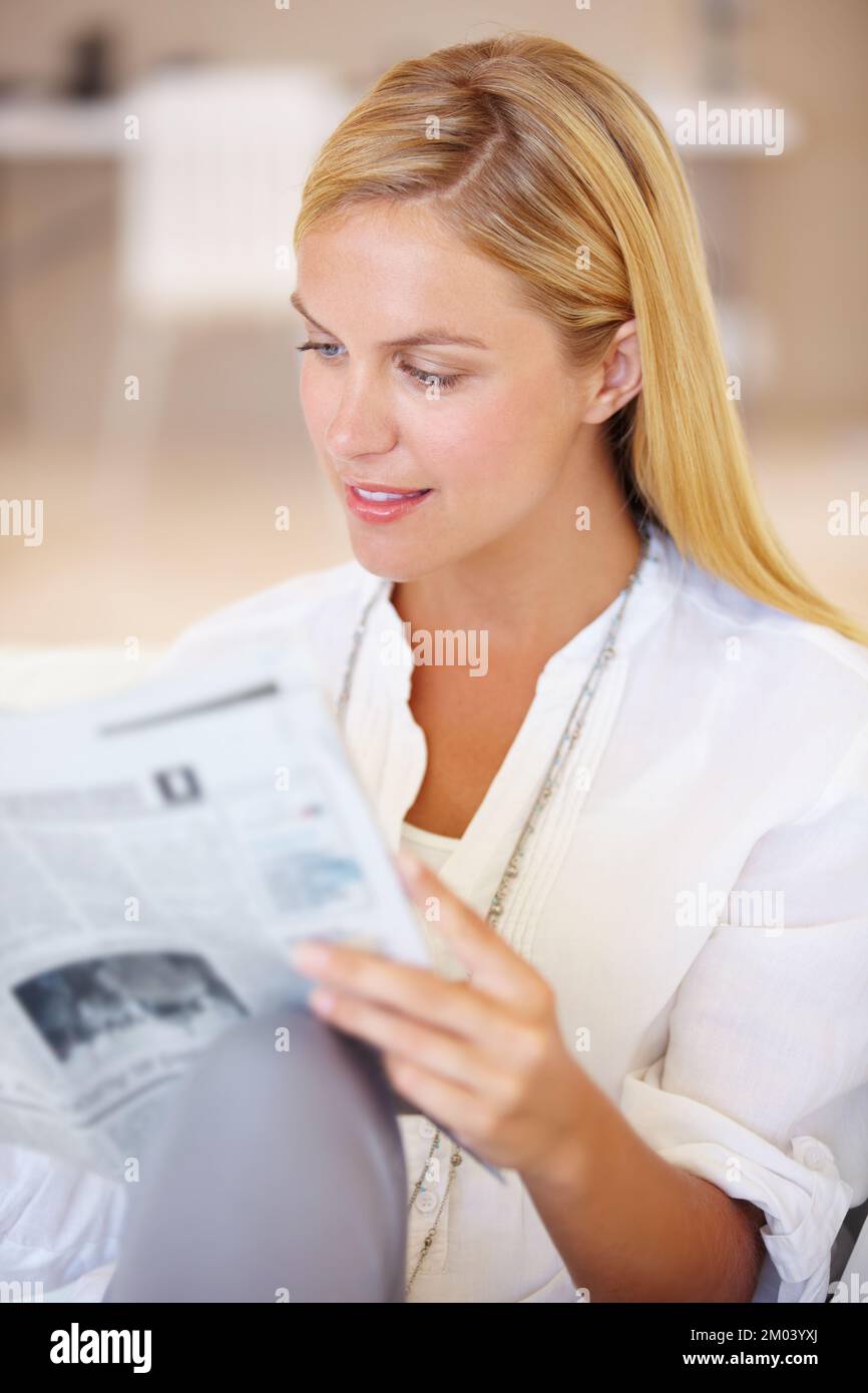 Keeping up to date with the latest developments. A beautiful young ...