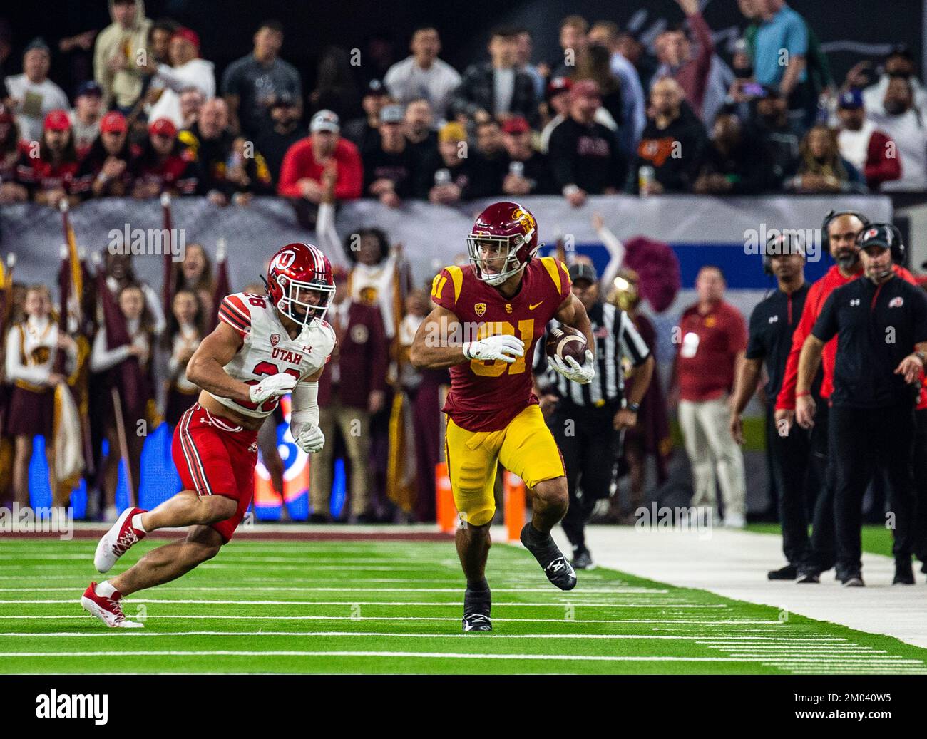 Allegiant Stadium. 02nd Dec, 2022. NV U.S.A. USC wide receiver Kyle ...
