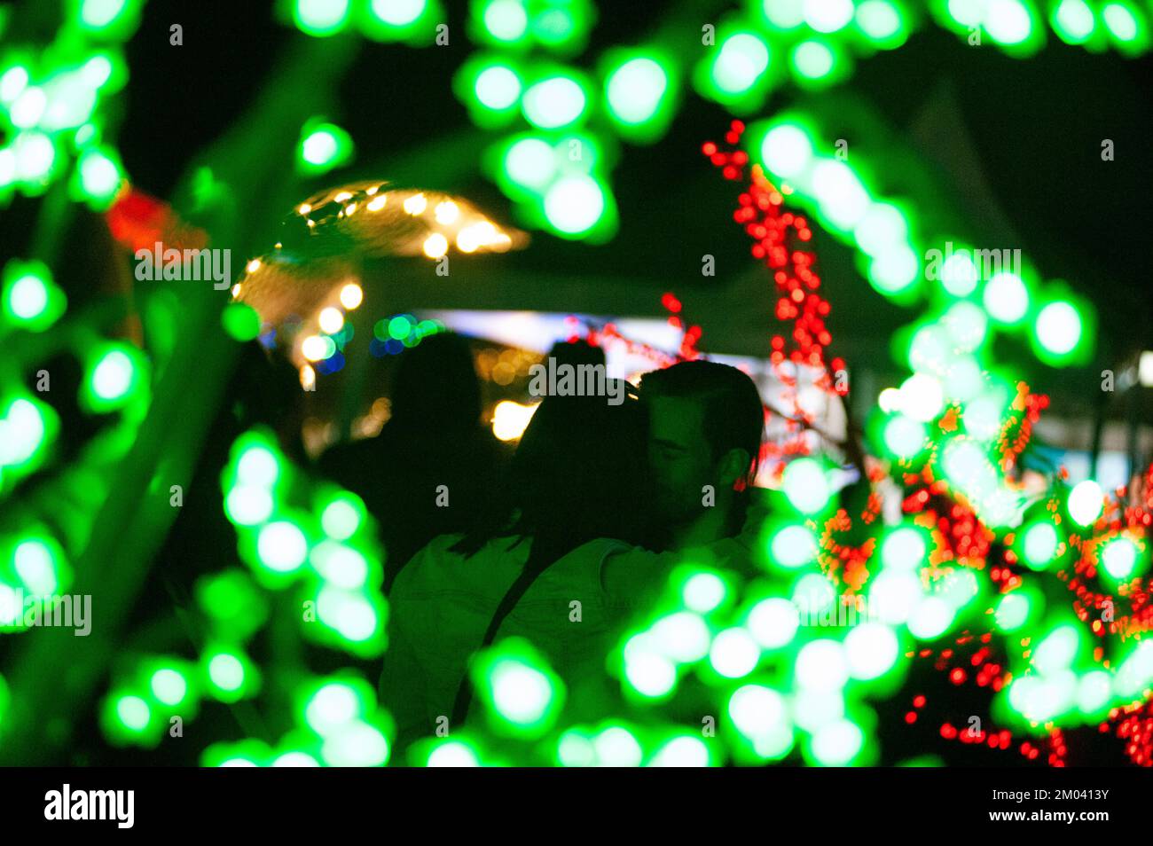 Bogota, Colombia. 03rd Dec, 2022. People enjoy the christmas lights of ...