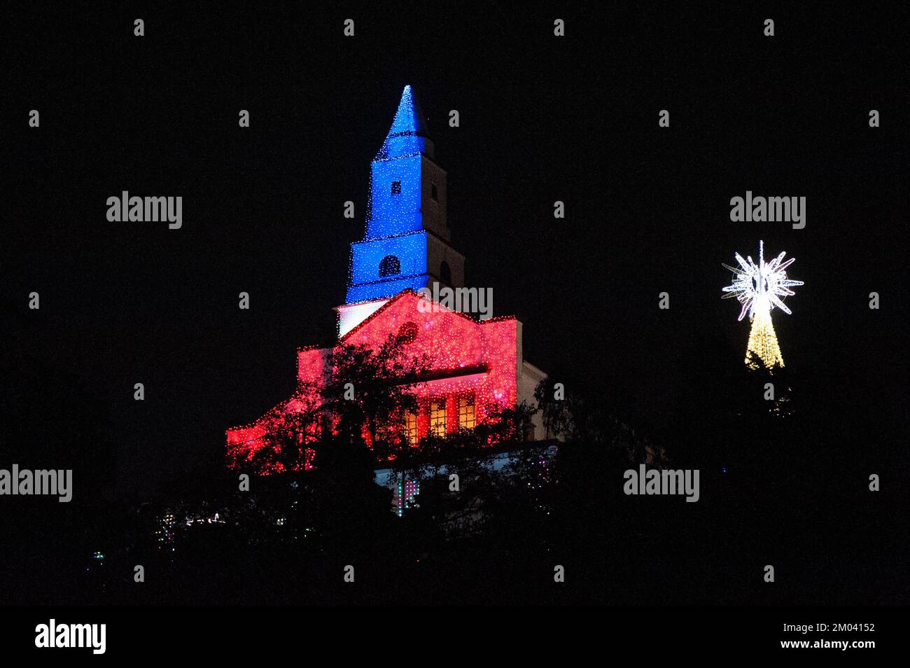 Bogota, Colombia. 03rd Dec, 2022. People enjoy the christmas lights of ...