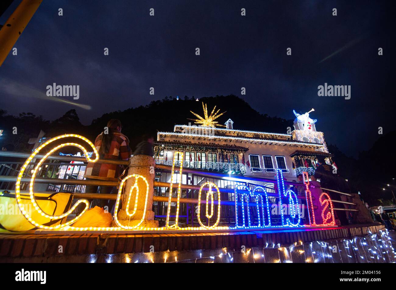 Bogota, Colombia. 03rd Dec, 2022. People enjoy the christmas lights of ...