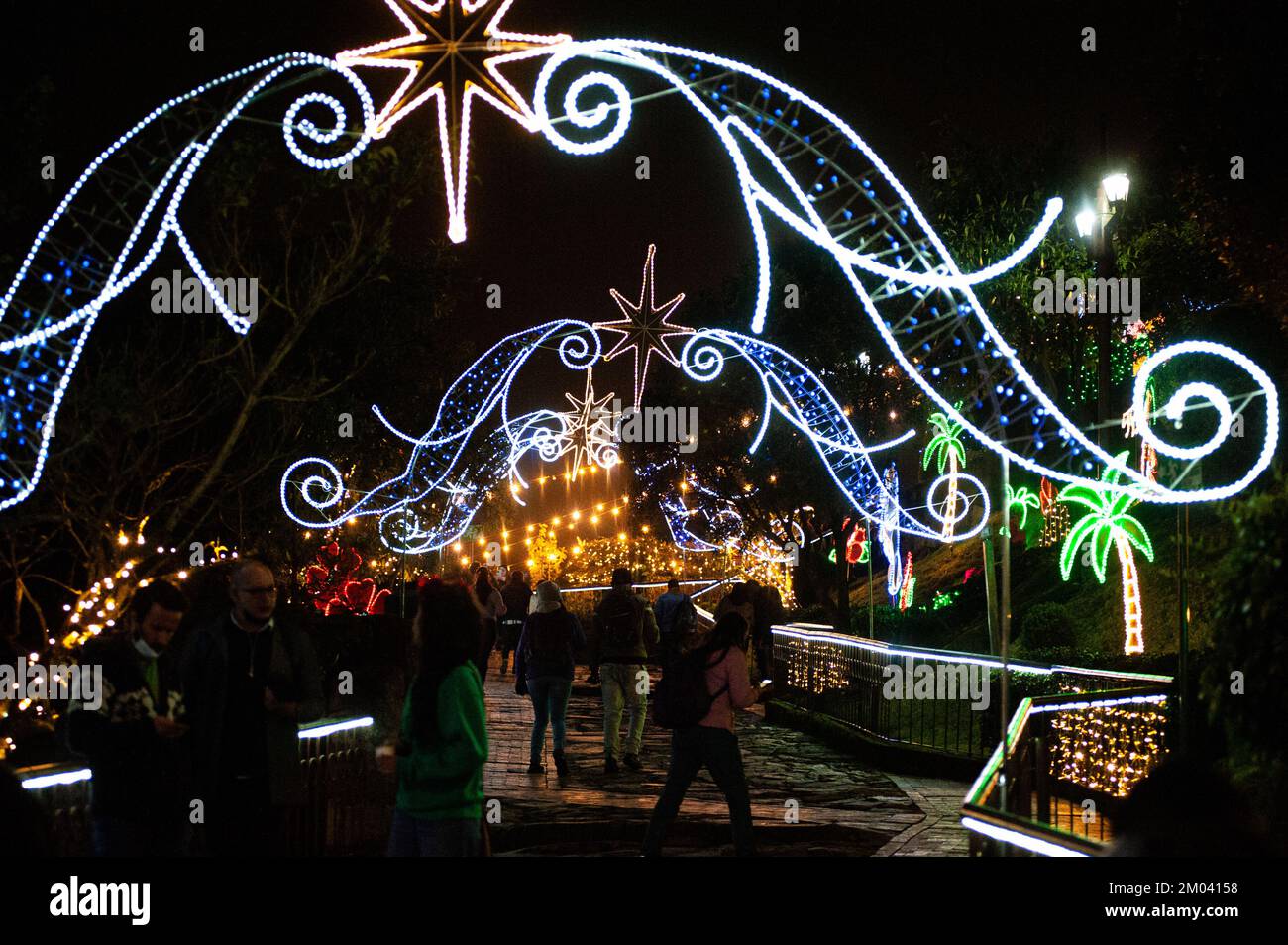 Bogota, Colombia. 03rd Dec, 2022. People enjoy the christmas lights of ...