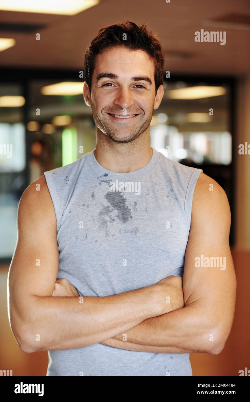 Sweaty smiling man hi-res stock photography and images - Alamy