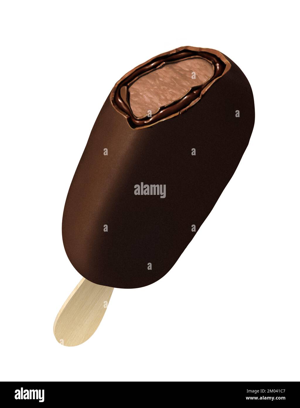 Chocolate ice bar, illustration, isolated on white background Stock ...