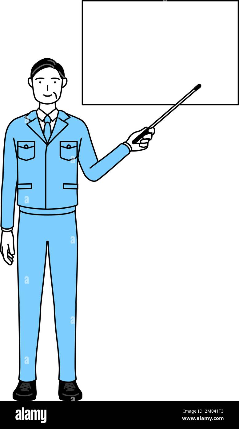 Management, managers, plant manager, a man in work wear pointing at a ...