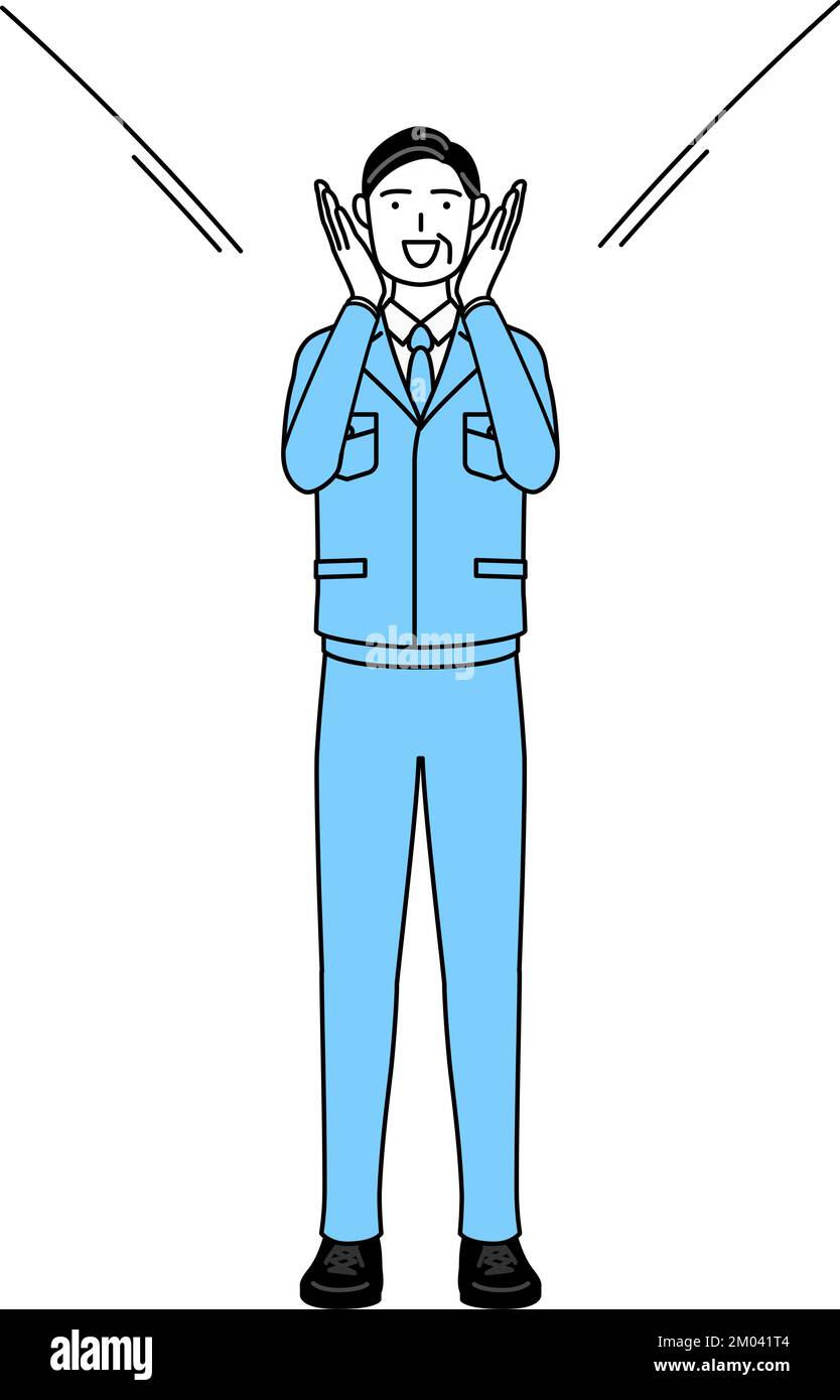 Management, managers, plant manager, a man in work wear calling out ...