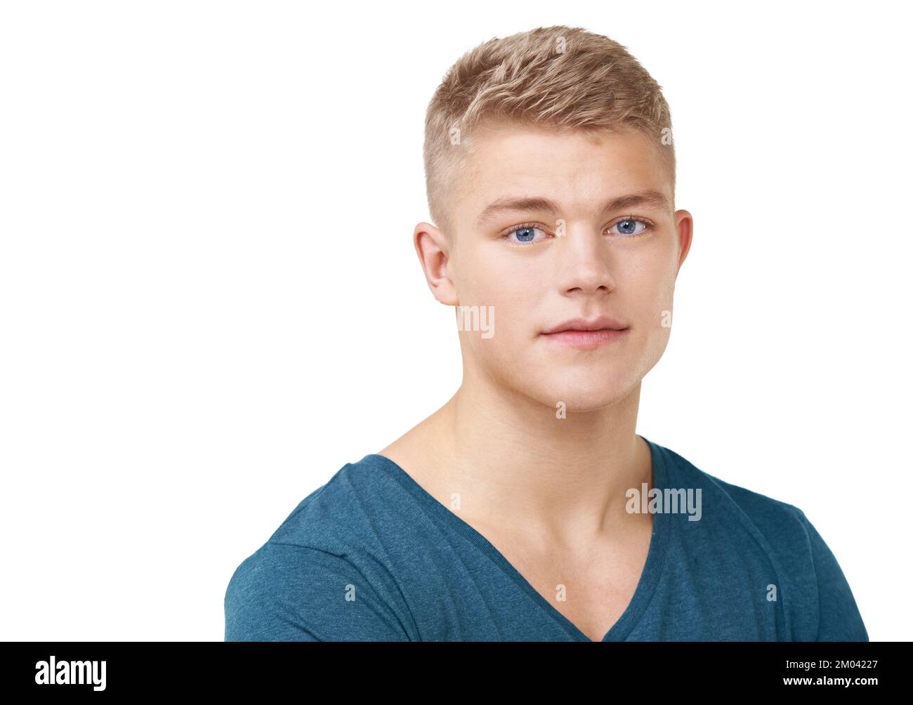 Young heartthrob alongside copyspace. Head and shoulders portrait of a ...