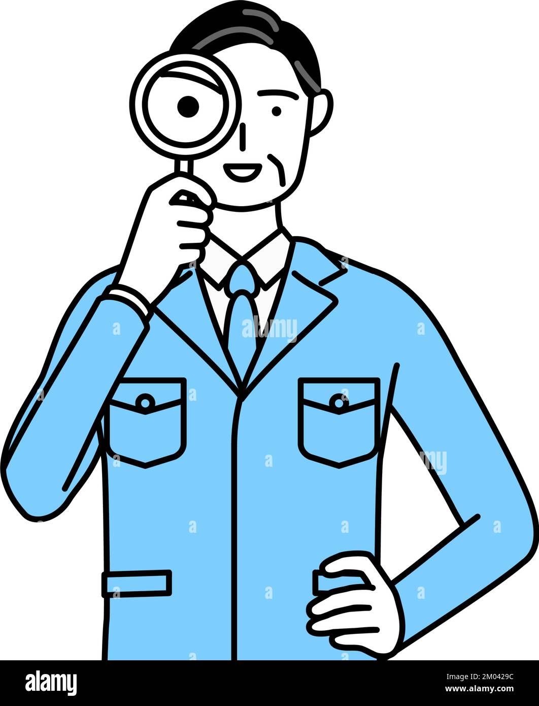 Management, managers, plant manager, a man in work wear looking through ...