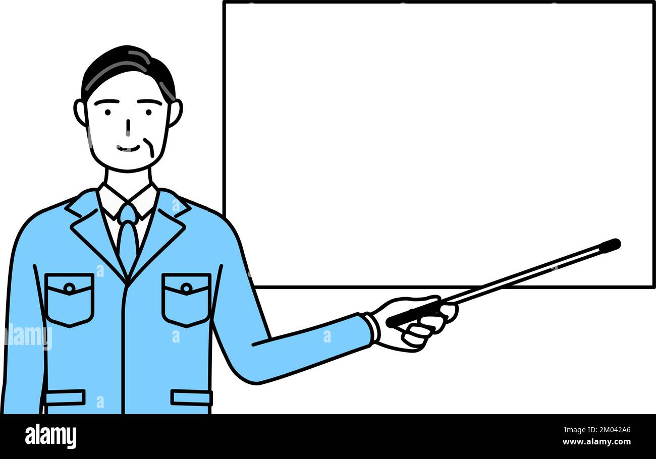 Management, managers, plant manager, a man in work wear pointing at a ...