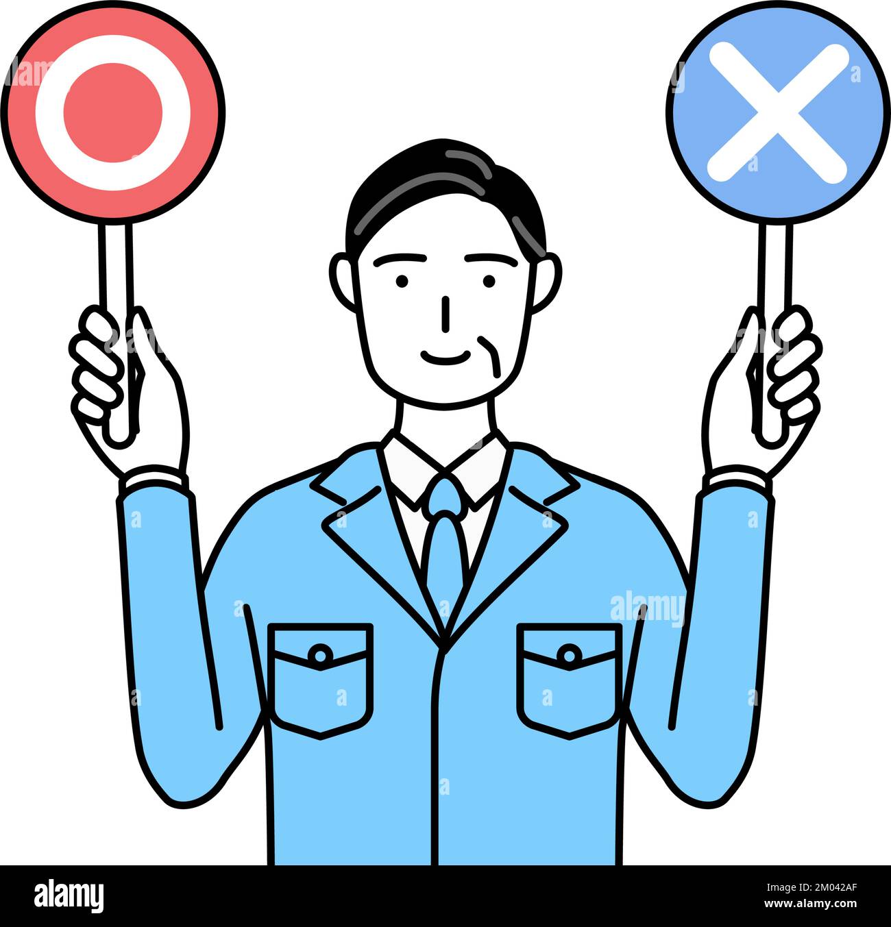 Management, managers, plant manager, a man in work wear holding a stick ...