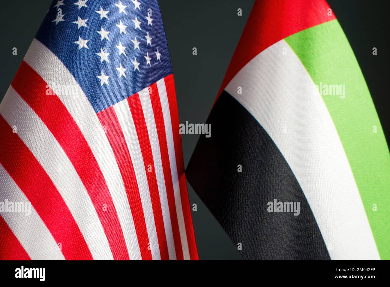 Close-up of USA and United Arab Emirates UAE flags Stock Photo - Alamy