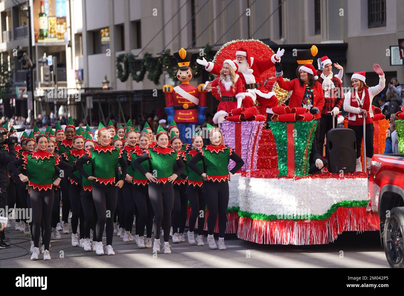 Dallas, Texas, USA. 3rd Dec, 2022. People dressed as Santa Claus and ...
