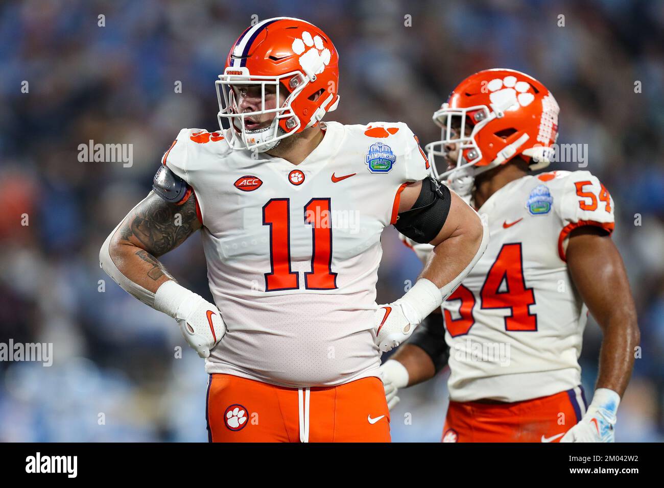 December 3, 2022: Clemson Tigers defensive tackle Bryan Bresee (11) in the huddle during the ...
