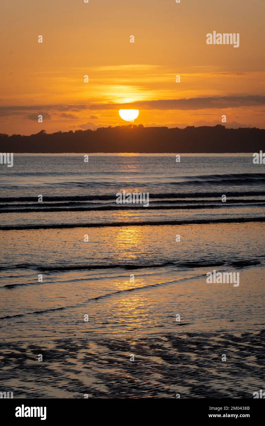 Sunrise at Orewa Beach, Auckland, North Island, New Zealand Stock Photo ...
