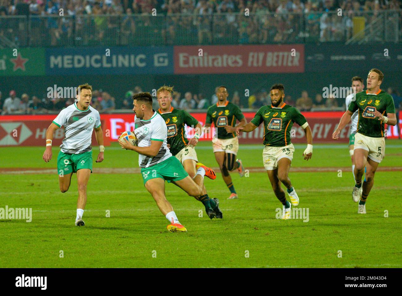 DUBAI, UAE, 3rd Dec 2022. Action from the 2022 Dubai Rugby 7s Men's Cup ...