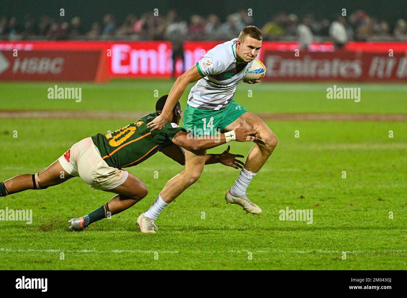 DUBAI, UAE, 3rd Dec 2022. Action from the 2022 Dubai Rugby 7s Men's Cup ...