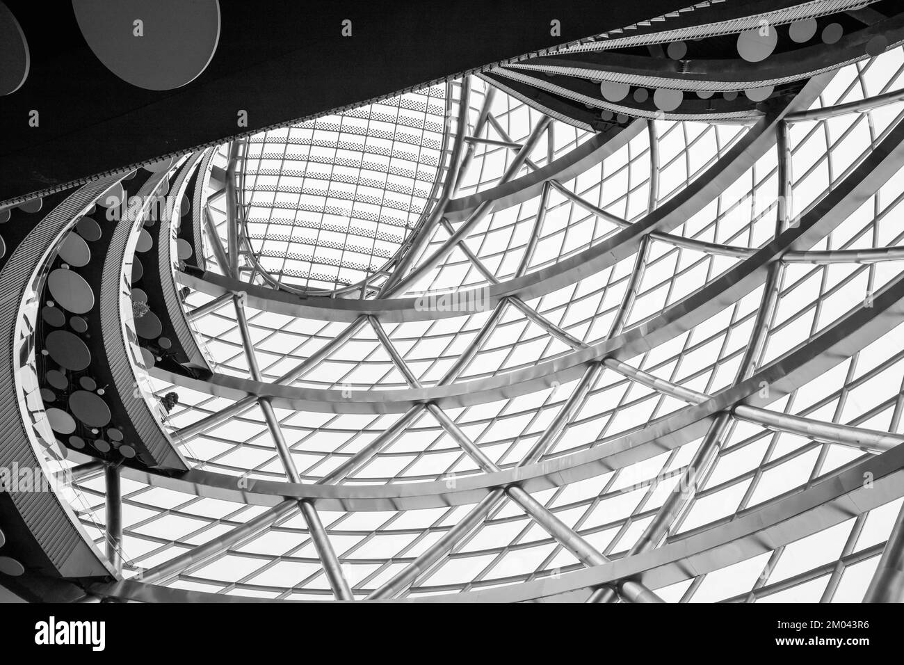 Astana, Kazakhstan - 10.22.2022: Futuristic Interior. Glass roof with ...