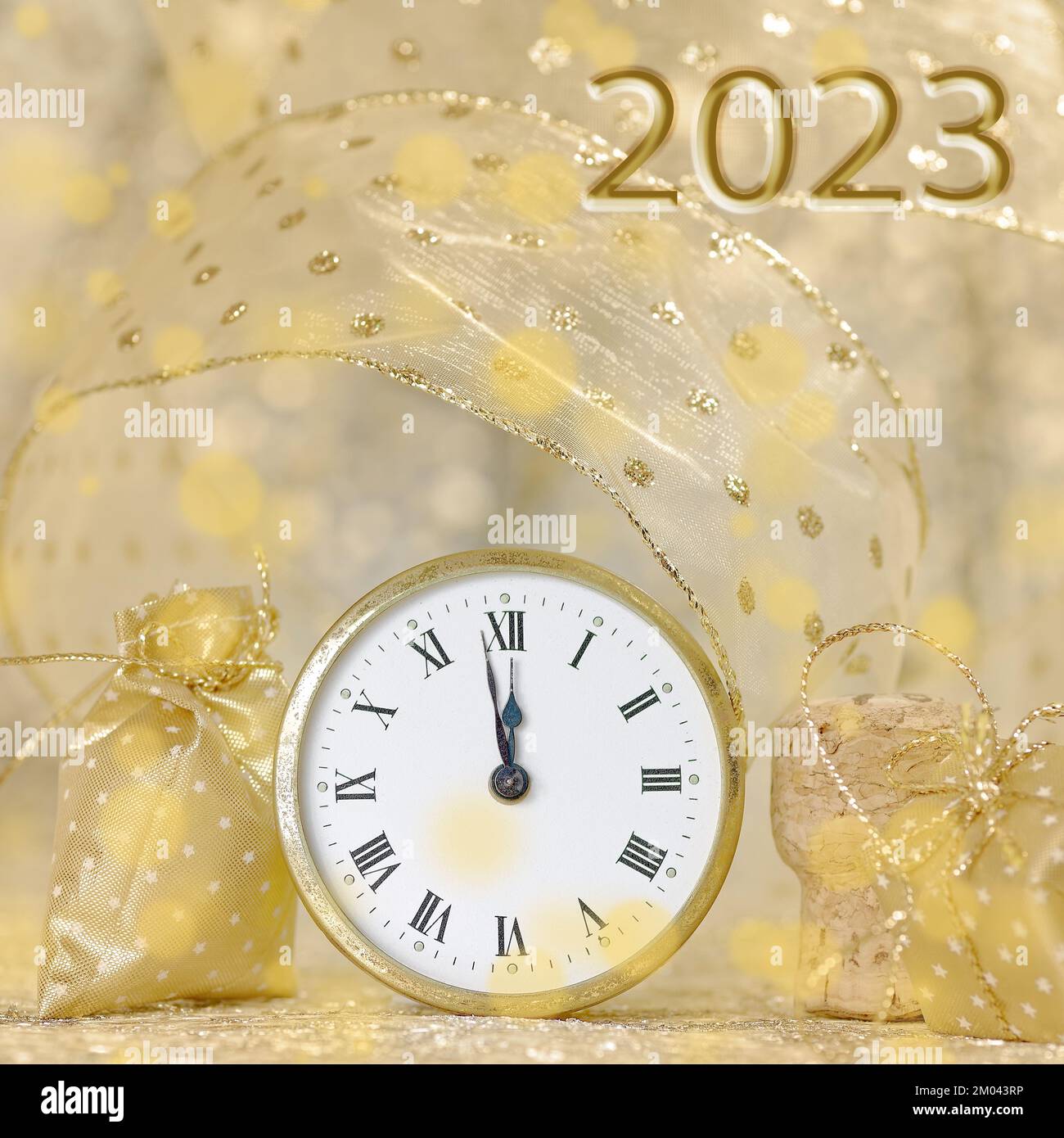 Happy new year 2023 with clock hi-res stock photography and images - Alamy