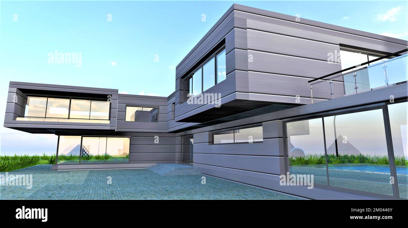 Attractive design of elite suburban housing in an ecologically clean ...