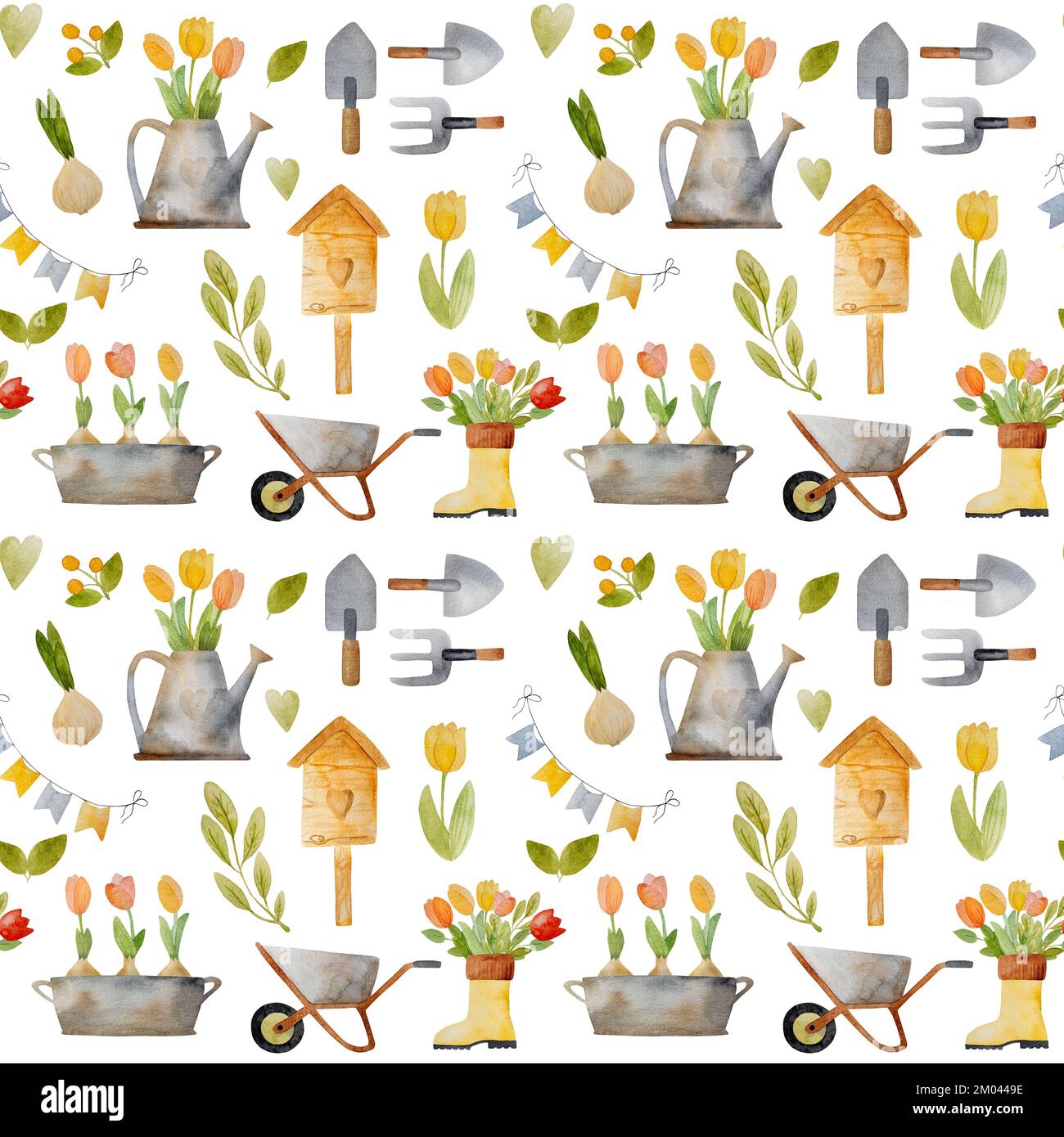 Spring garden paintings Stock Photo - Alamy