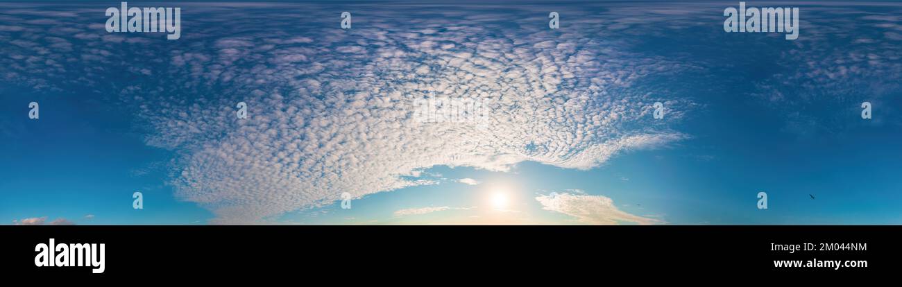 Blue summer sky panorama with light Cirrus clouds. Hdr seamless ...