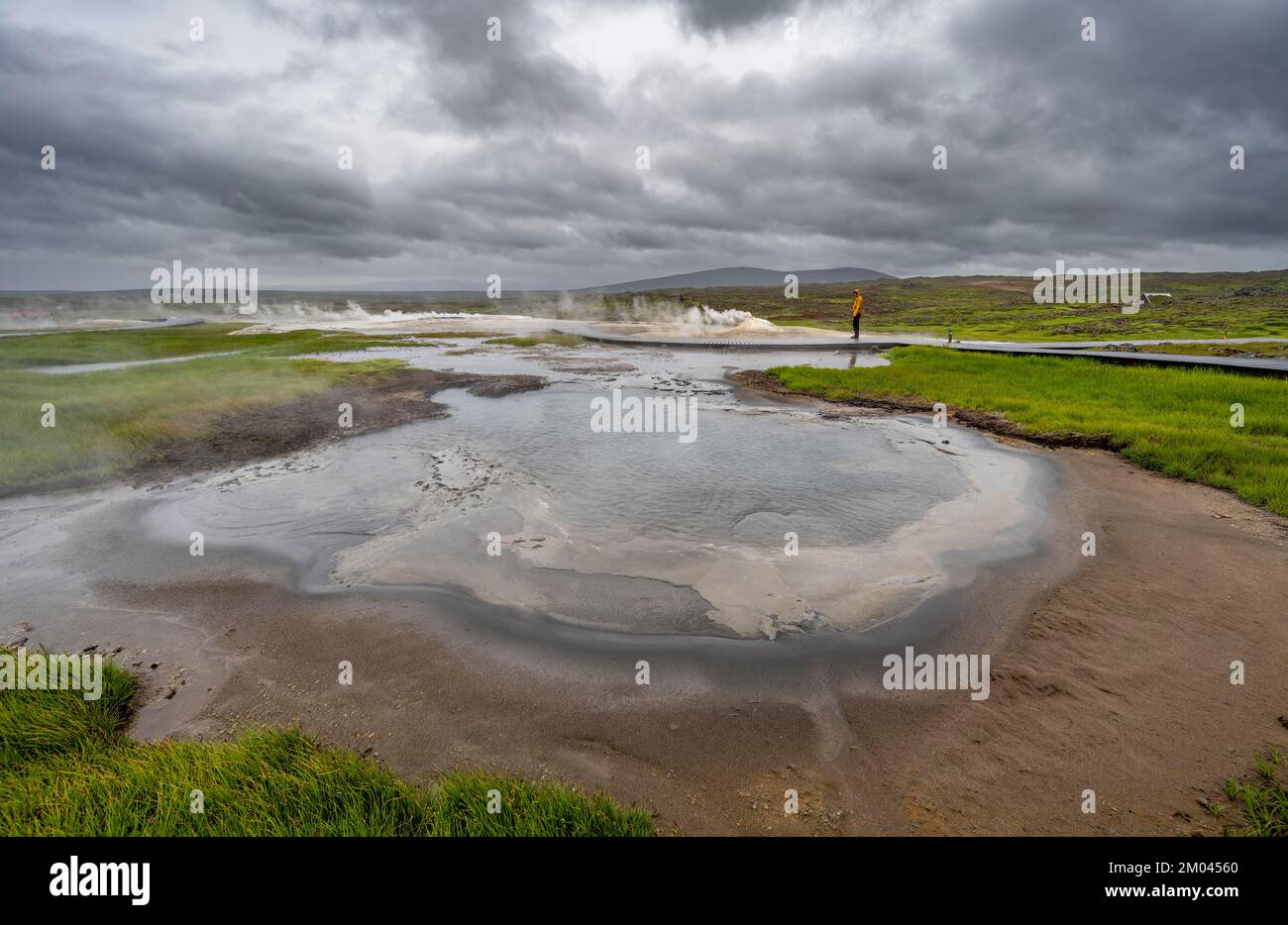 Hot spring, Hveravellir geothermal area, Icelandic Highlands, Suðurland ...