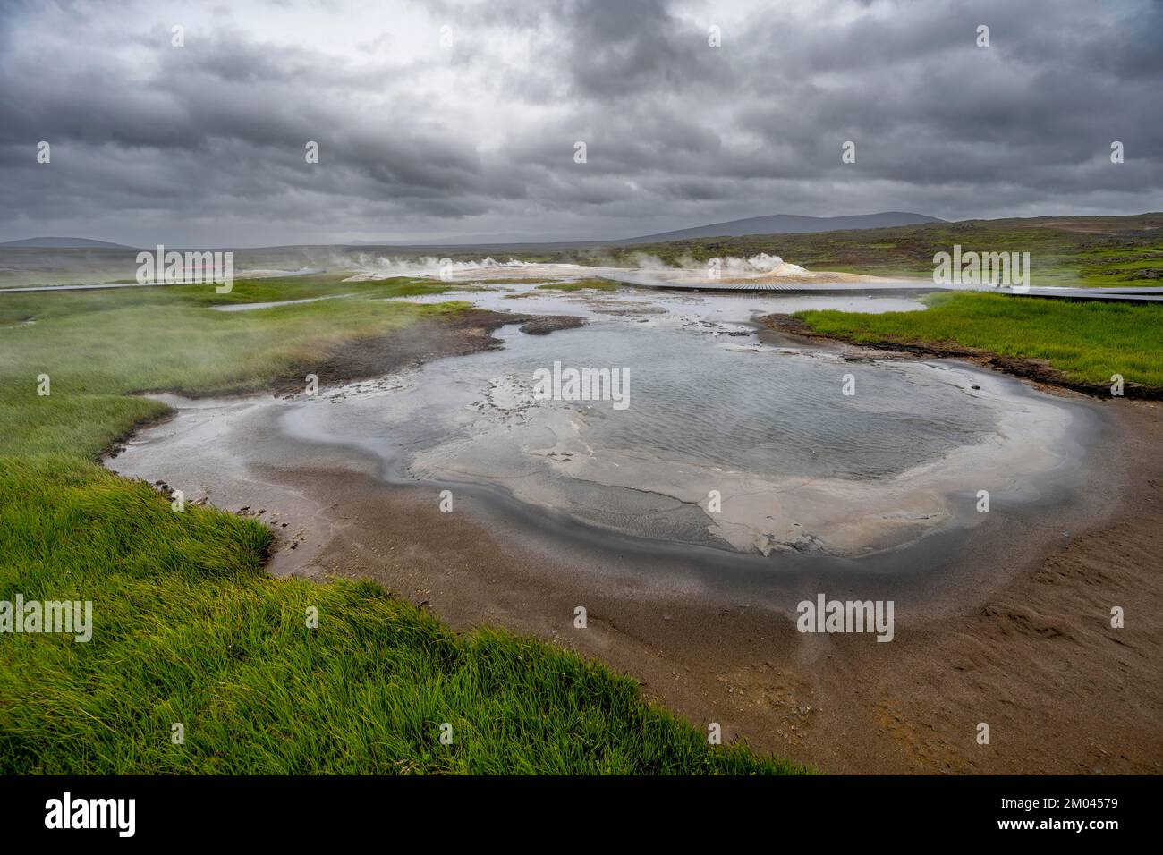 Hot spring, Hveravellir geothermal area, Icelandic Highlands, Suðurland ...