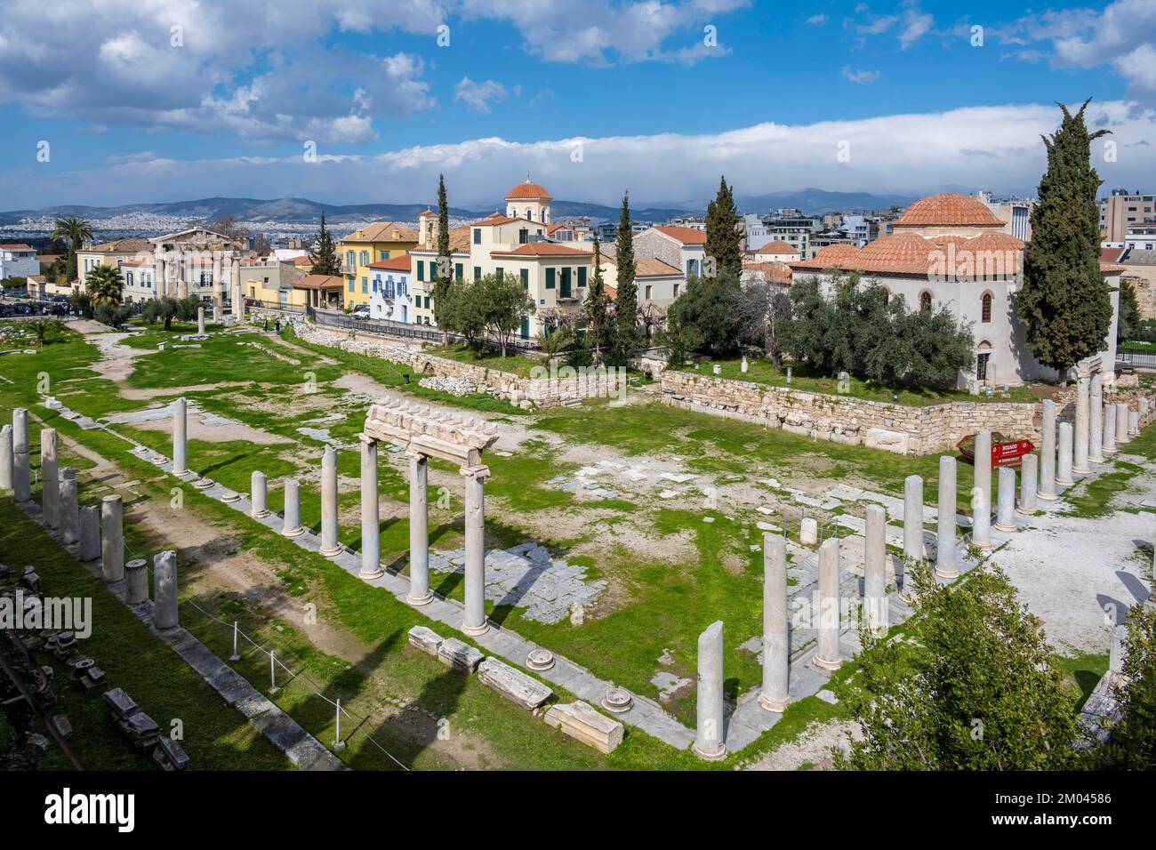 Columns of the Roman Agora of Athens, Athens, Attica, Greece, Europe ...