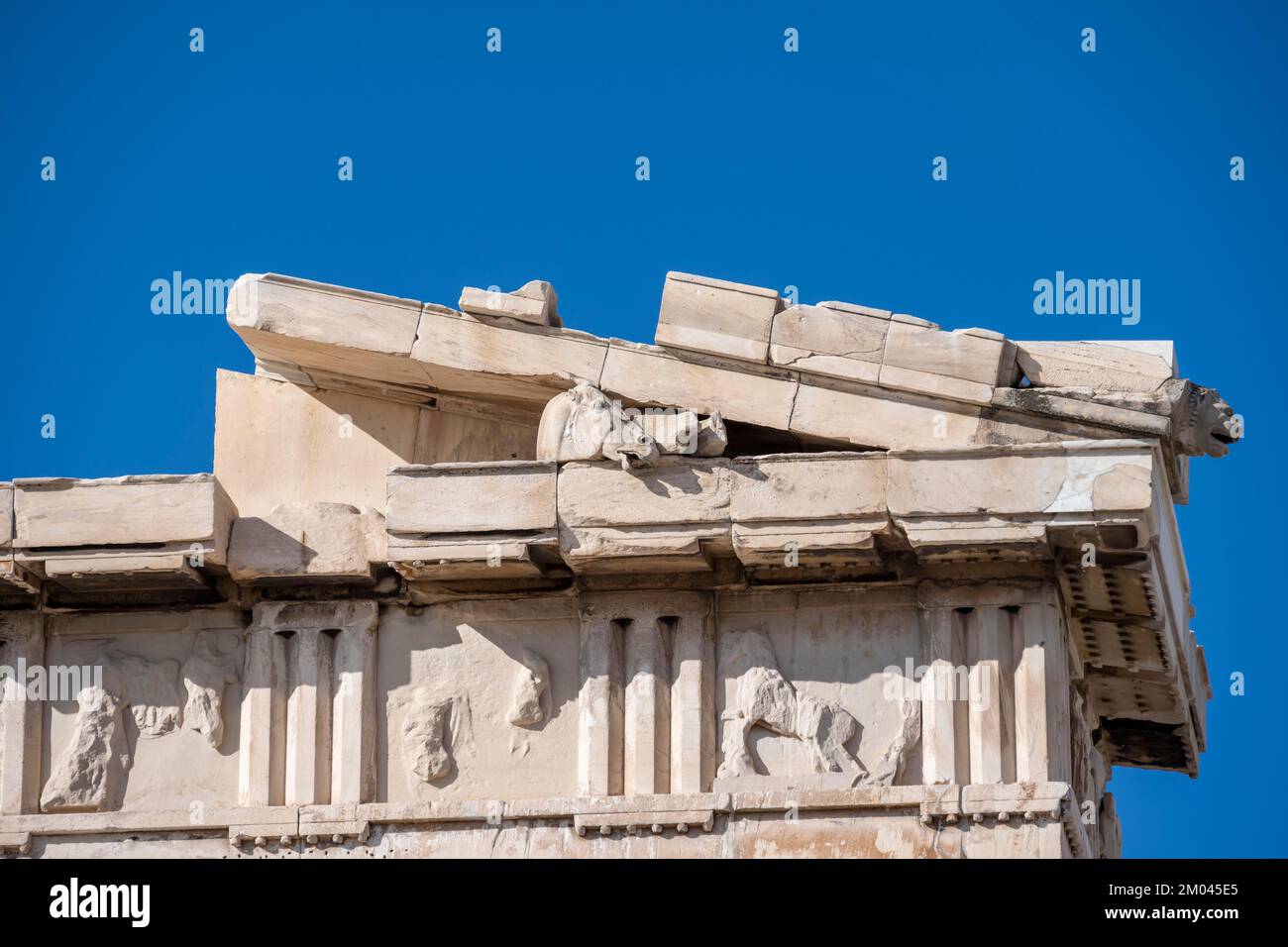 Wall frescoes with horses, Parthenon Temple, Acropolis, Athens, Attica ...