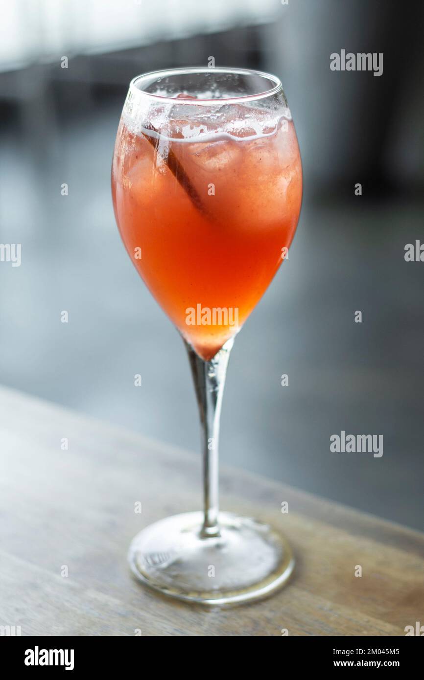 Blood Orange and Prosecco wine spritzer Mimosa cocktail Stock Photo - Alamy