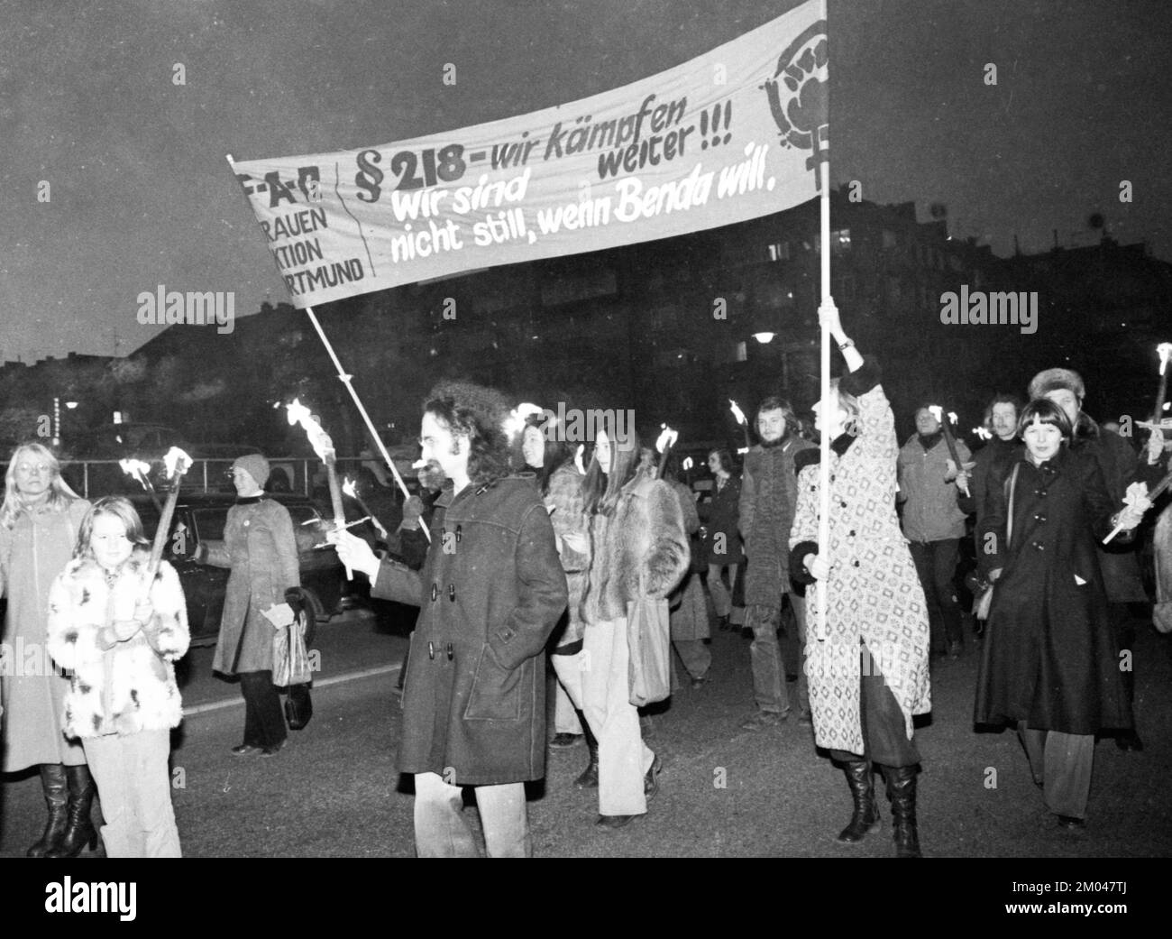 The woman's protests of the SPD, DGB and DKP against the abortion ...