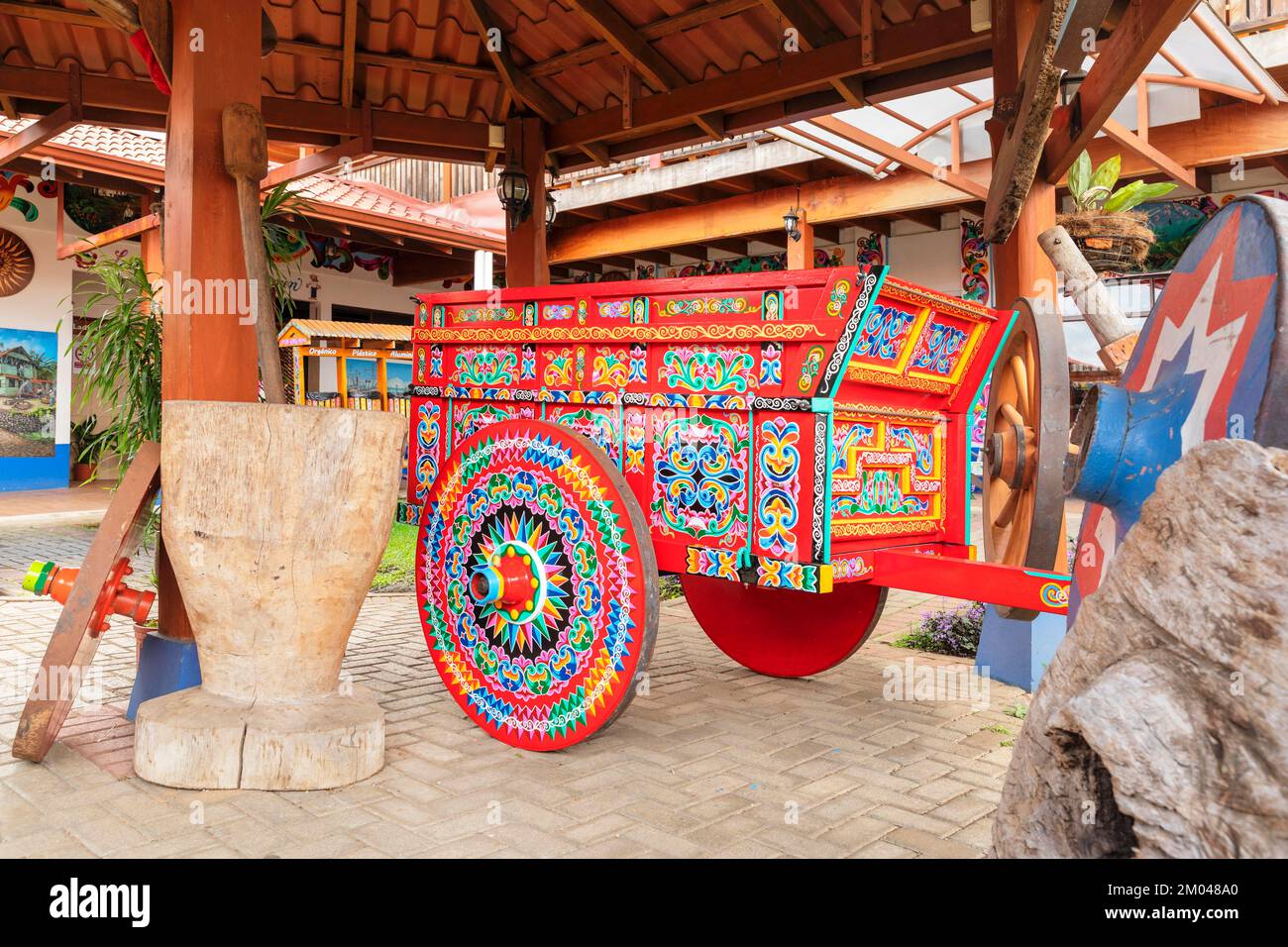 Painted ox cart, traditional handicraft, Sarchi, Alajuela Province ...