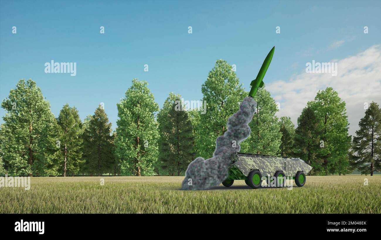 Military missile launch in 3d style SS-21 Scarab A OTR-21 Tactical ...