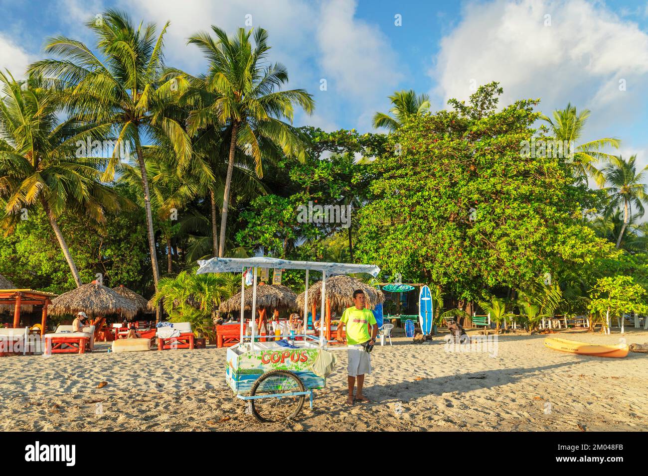 Drink vendor at Playa Samara, Peninsula de Nicoya, Guanacaste, Costa ...