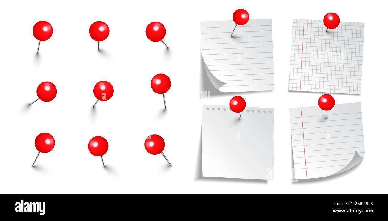 Realistic blank sticky notes isolated on white background. White sheets ...