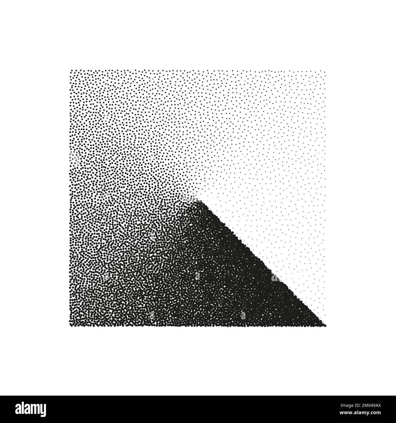 Square shaped dotted object, stipple elements. Stippling, dotwork ...