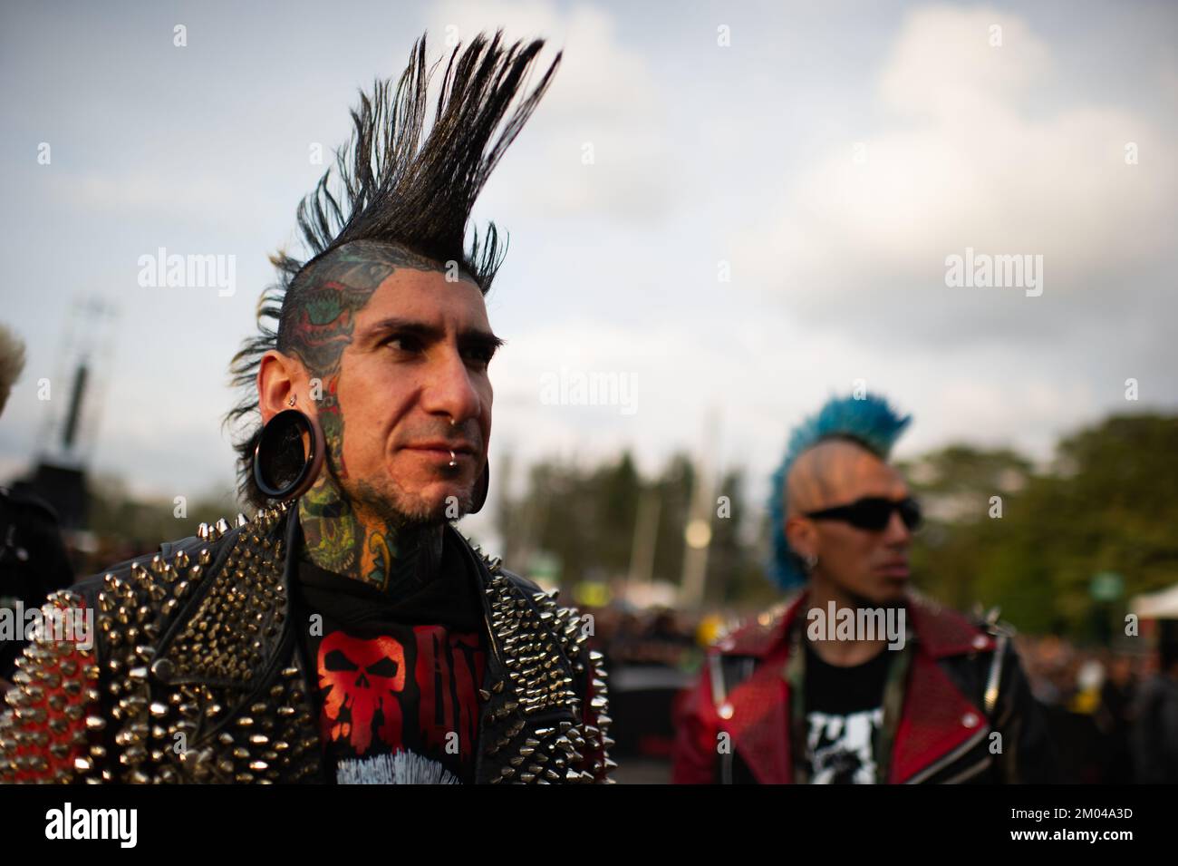 Bogota, Colombia. 03rd Dec, 2022. Punk band fans enjoy the music during ...