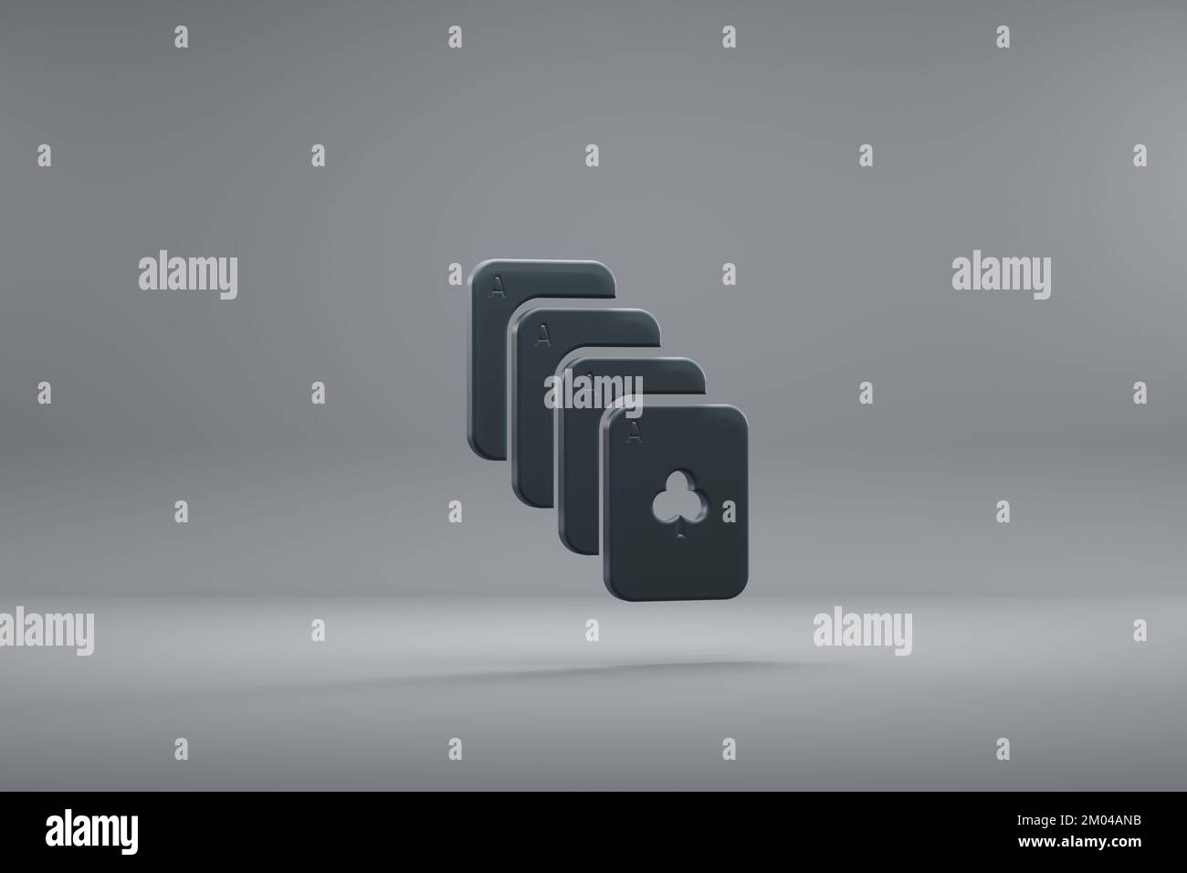 Beautiful illustration Four Aces Dark symbol icons on a grey background ...