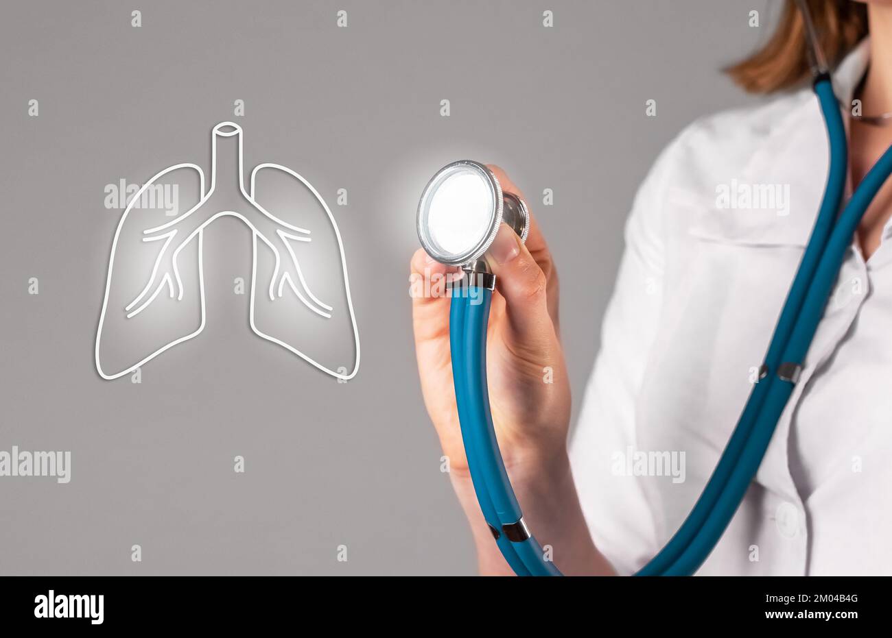 Lungs disease, health concept. Medical check-up, examination ...