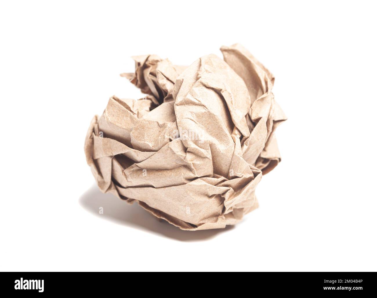 Crumpled paper ball isolated on white Stock Photo - Alamy