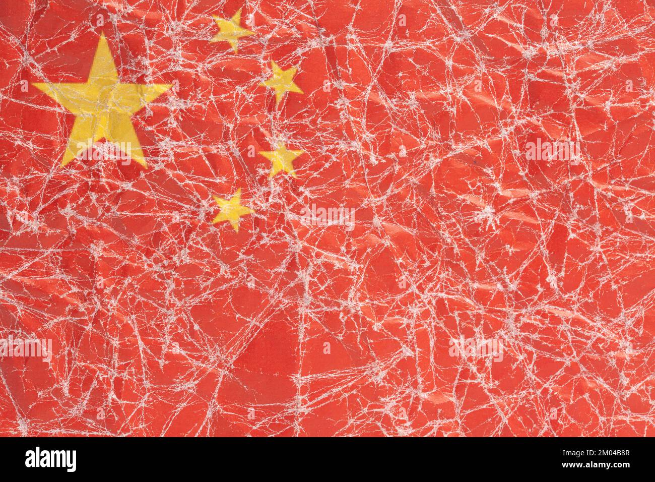 China flag made of crumpled paper Stock Photo - Alamy
