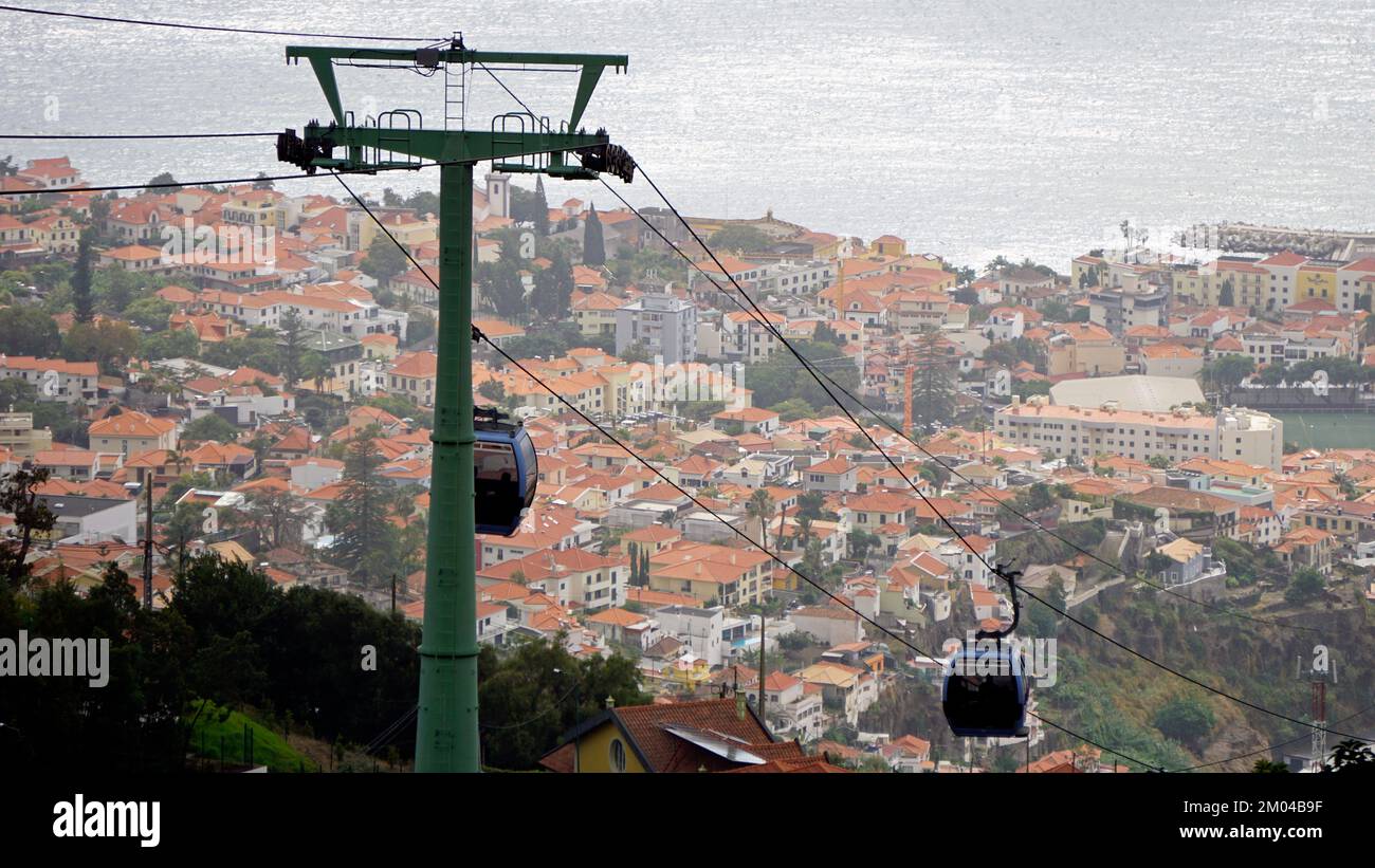 transportation with the cable car on madeira island Stock Photo - Alamy