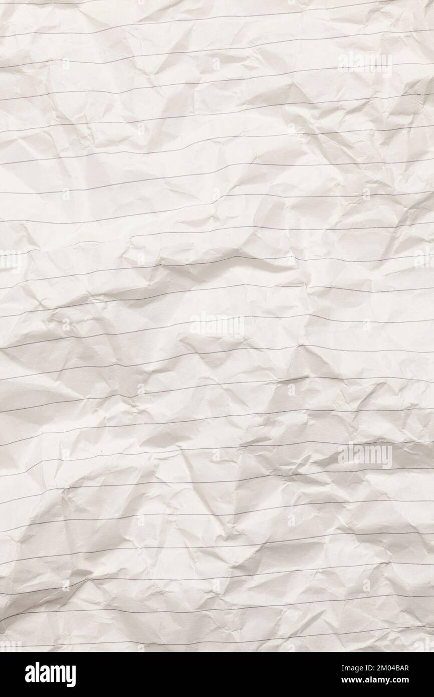 Rumpled vintage lined paper or notebook paper Stock Photo - Alamy