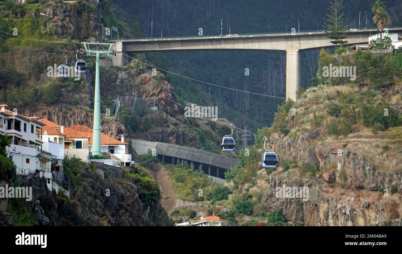 transportation with the cable car on madeira island Stock Photo - Alamy