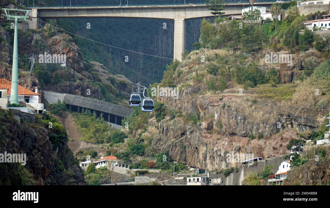 transportation with the cable car on madeira island Stock Photo - Alamy