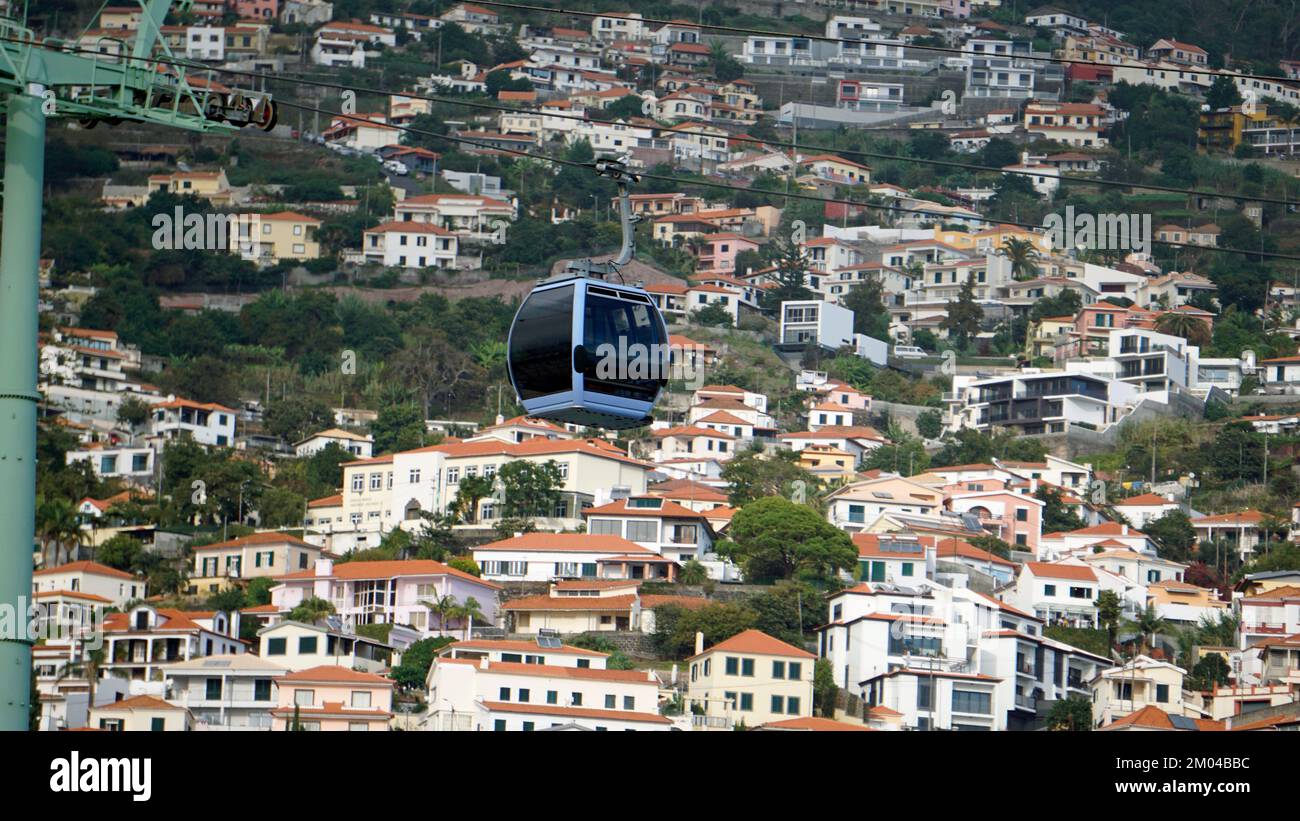 transportation with the cable car on madeira island Stock Photo - Alamy