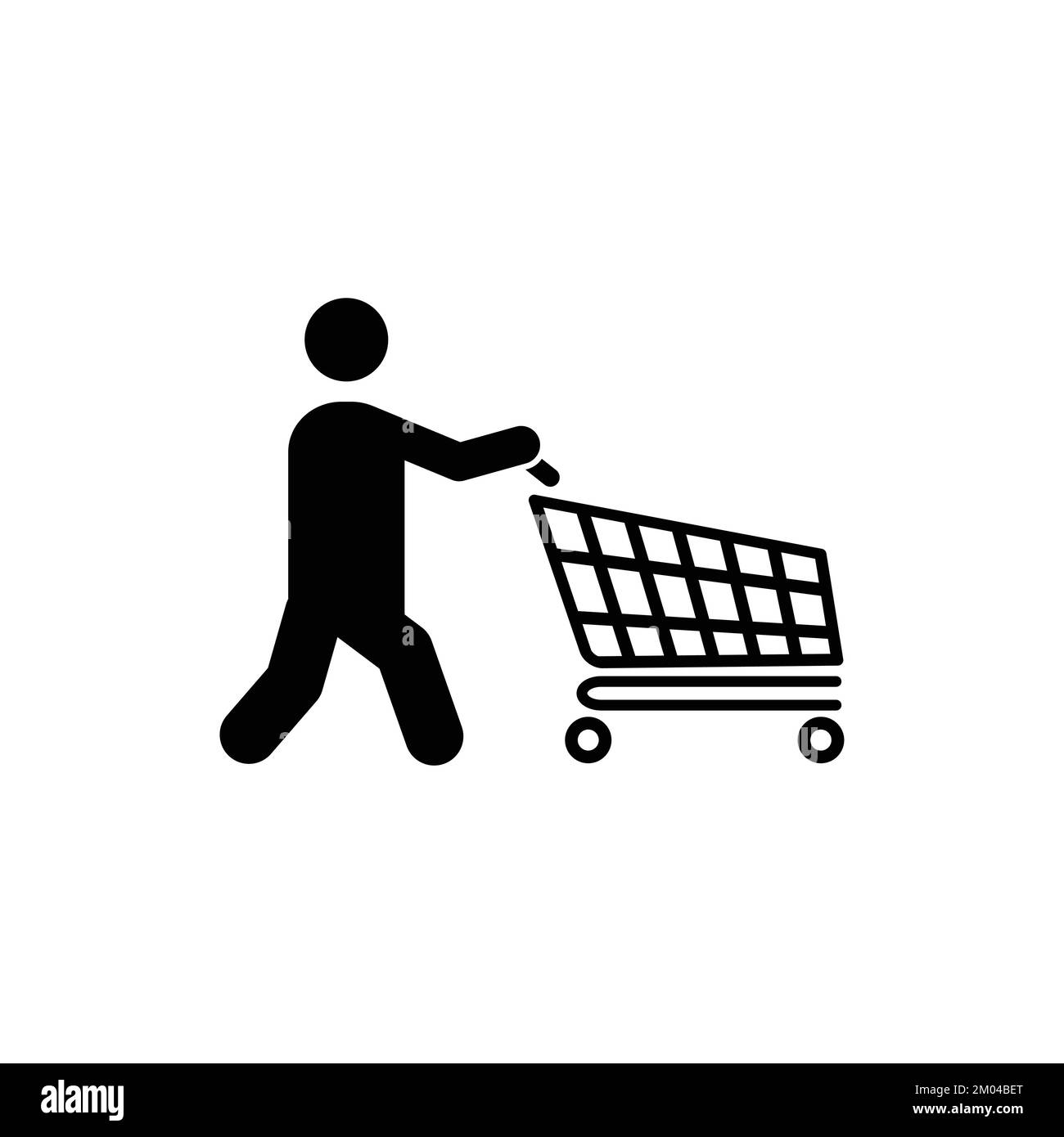 Character man pushing shopping cart icon vector symbol Stock Vector ...