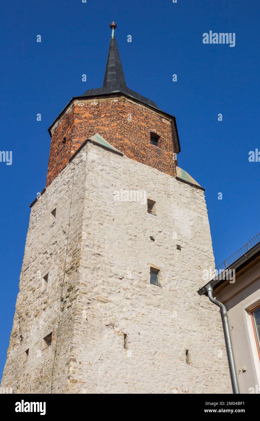 Historic Hallescher tower in the center of Kothen (Anhalt), Germany ...