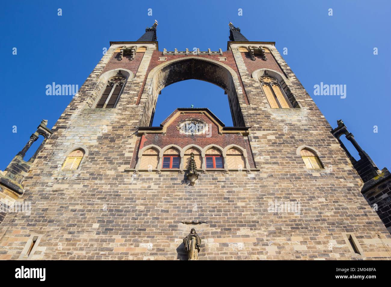 Front facade of the historic St. Jacob church in Kothen (Anhalt ...