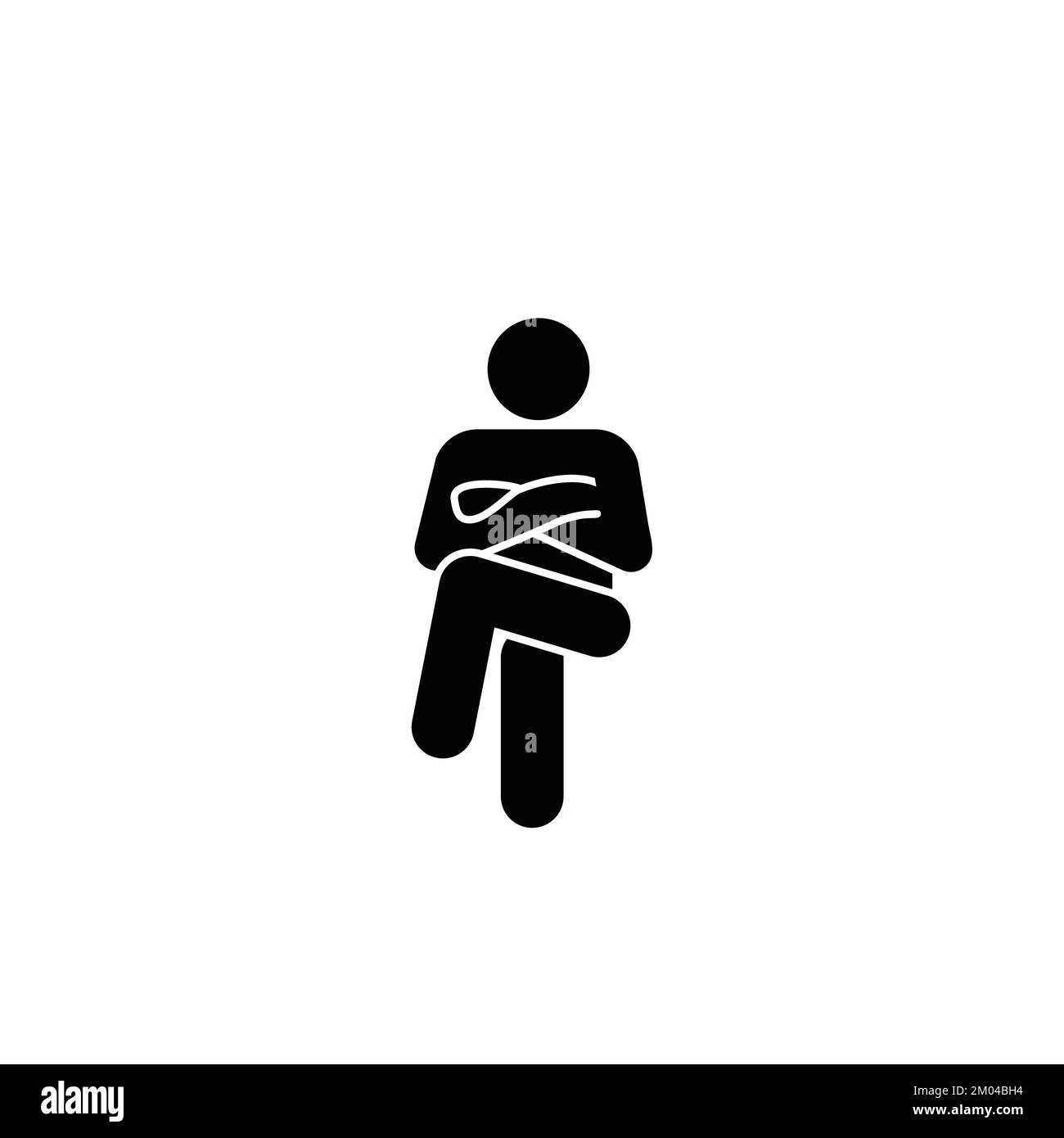 Waiting character sitting with crossed arms and crossed legs icon ...